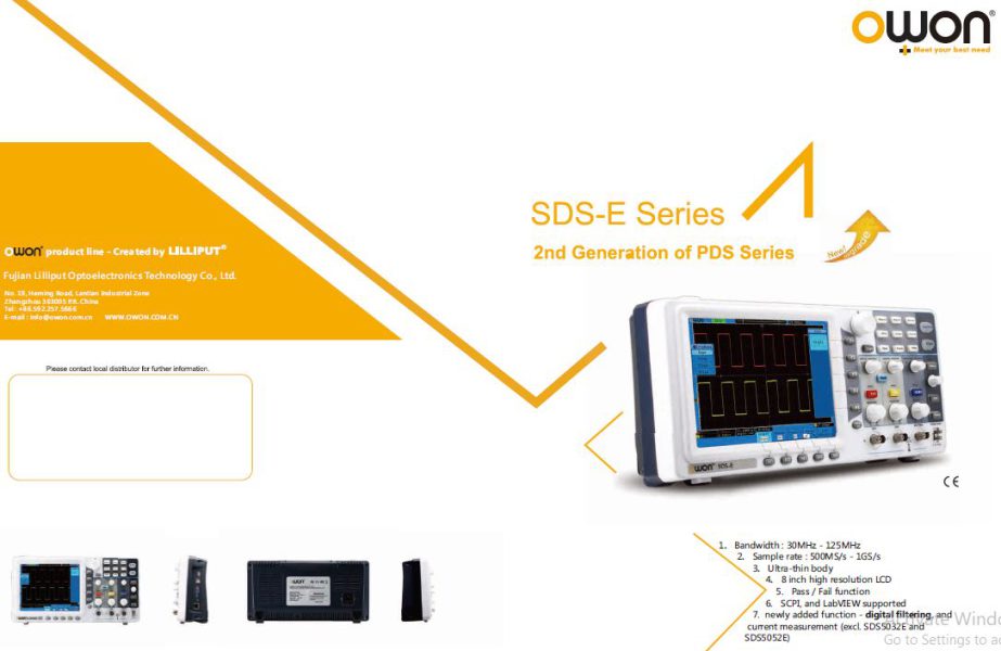 اسیلوسکوپ 50 مگاهرتز, اسیلوسکوپ دیجیتال2 کاناله, مدل SDS-5052E ساخت کمپانی owon - بازارها